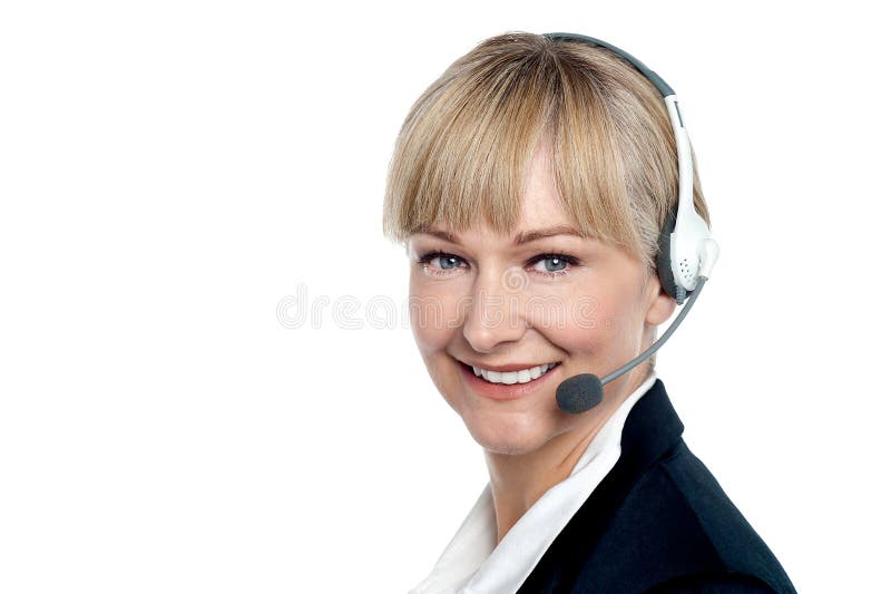 How may I help you? stock image. Image of corporate, businesswoman ...