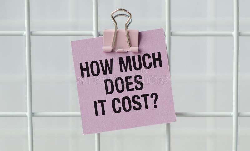 How Much Does it Cost Text Written in the Pink Card on White Background ...
