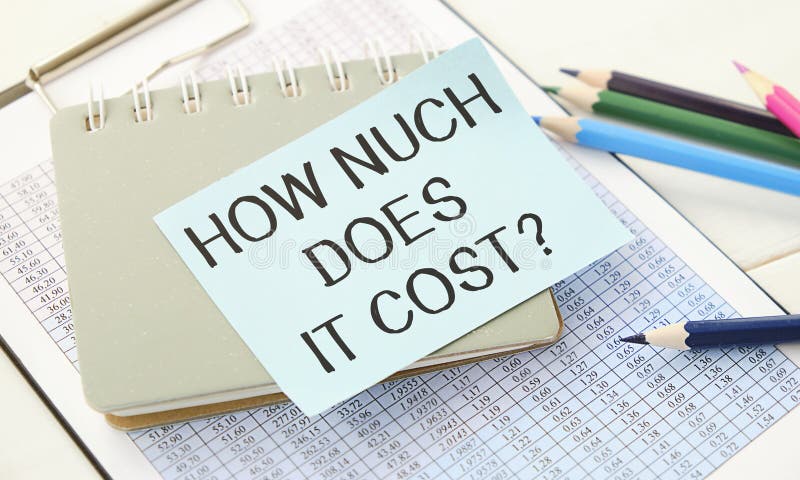 How Much Does it Cost Write on Sticky Note Isolated on Table. Stock ...
