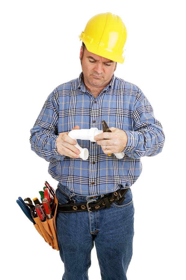 Electrician Confused By Plumbing Stock Photo - Image of electrical ...