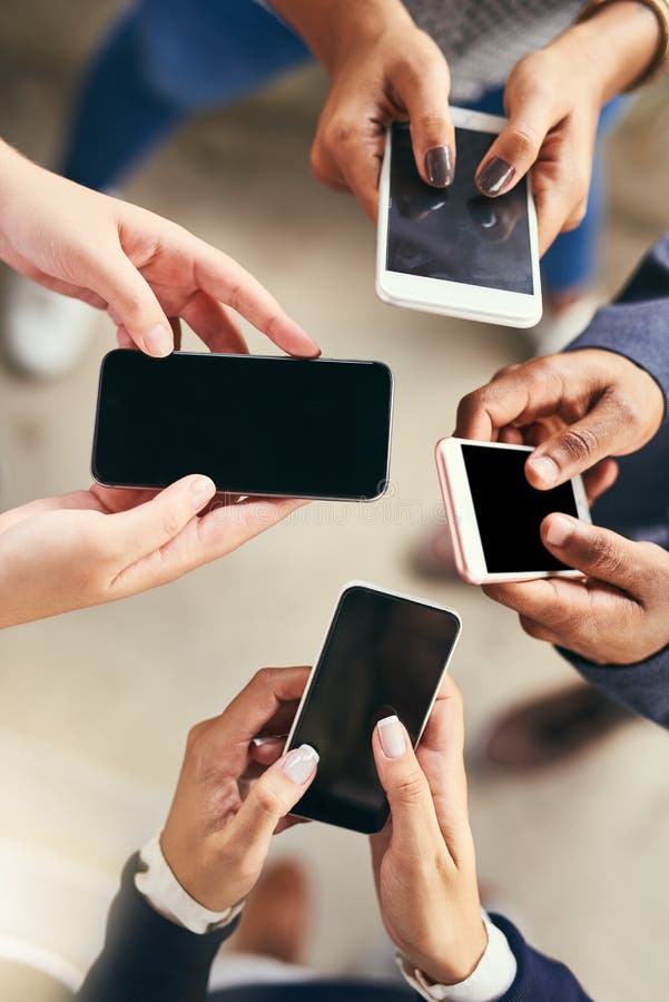 This is How we Talk To Each Other these Days. High Angle Shot of a ...