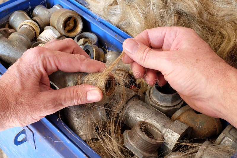 How To Apply Hemp on Pipe Thread Stock Photo - Image of pipes, pipe ...