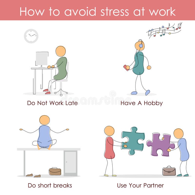 How To Avoid Stress at Work Stock Vector - Illustration of employee ...