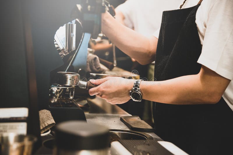 How To Barista Making Coffee. Stock Photo - Image of espresso, service ...