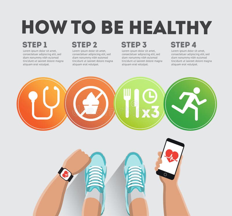 Healthy Life Steps Graphic stock vector. Illustration of living - 44527315