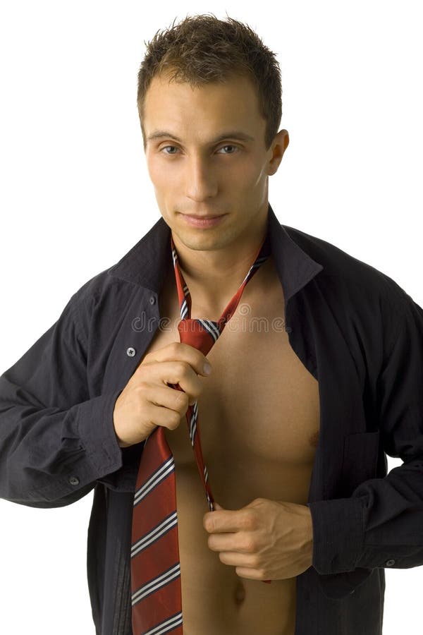 How to bind a tie? stock photo. Image of looking, handsome - 3130988