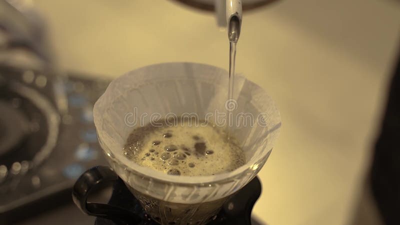How to brew manual coffee stock video. Video of morning - 309006147