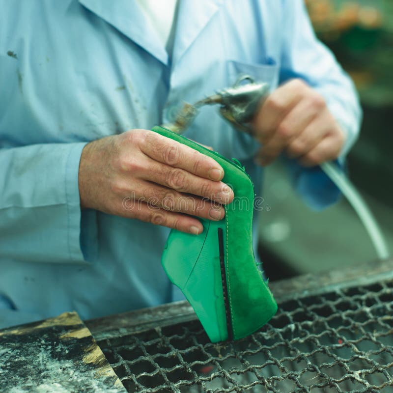 How to build a shoe stock image. Image of hand, build - 208902859