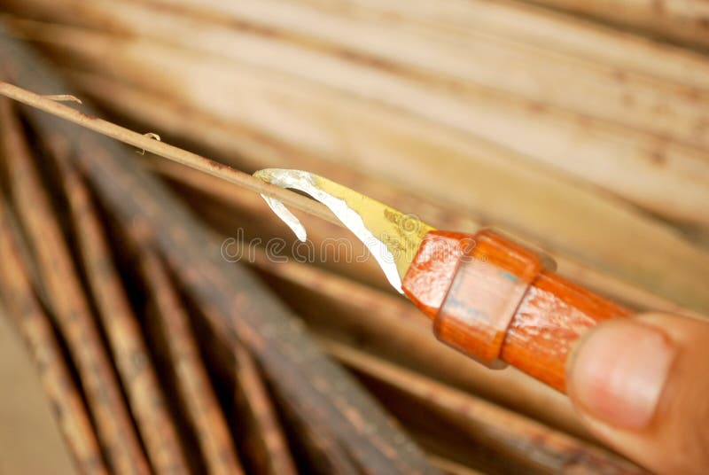 Knife for Blocking Coconut Leaves. Stock Photo - Image of brooms ...