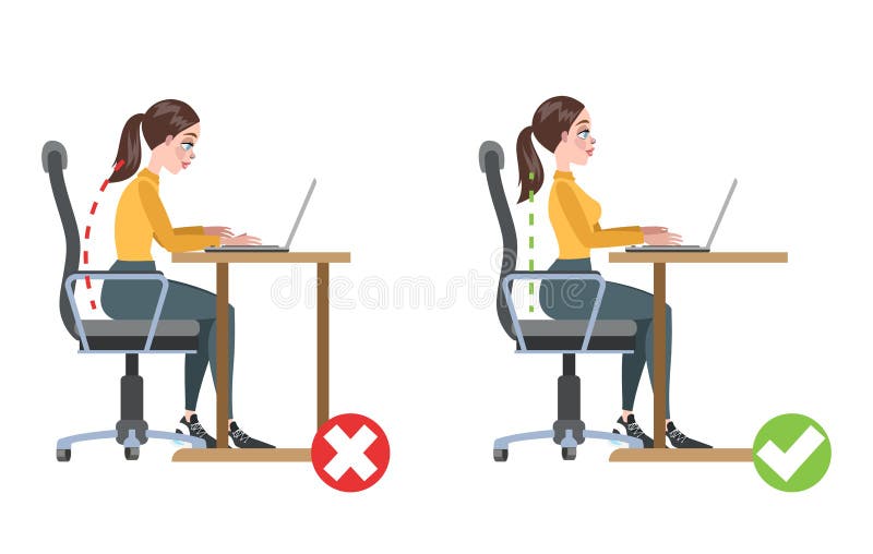 How To Correct Posture Infographic. Incorrect Pose Stock Vector ...