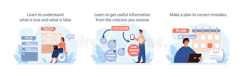 How To Deal with Judgement at Work Set. Employee Dealing with Pressure ...