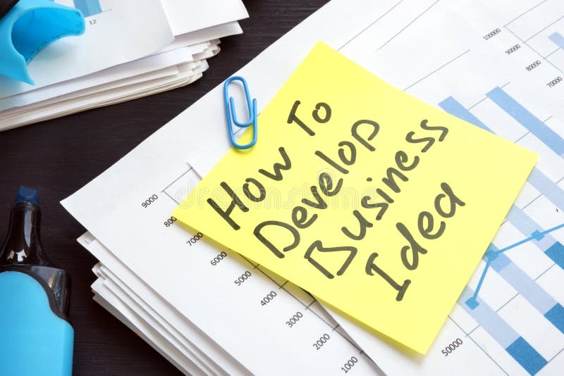 How To Develop Business Idea Plan. Stock Photo - Image of marketing ...