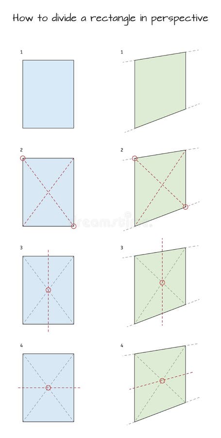 How To Divide Rectangle Perspective Stock Illustrations – 2 How To ...