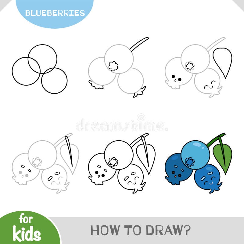 How To Draw Blueberries for Children. Step by Step Drawing Tutorial ...