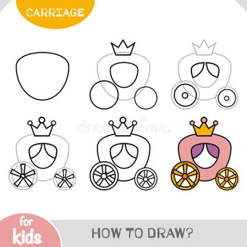 How To Draw Carriage for Children. Step by Step Drawing Tutorial Stock ...
