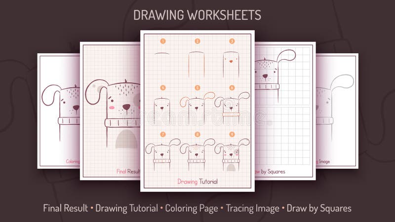 How To Draw a Dog. Step by Step Drawing Tutorial. Draw Guide. Simple ...