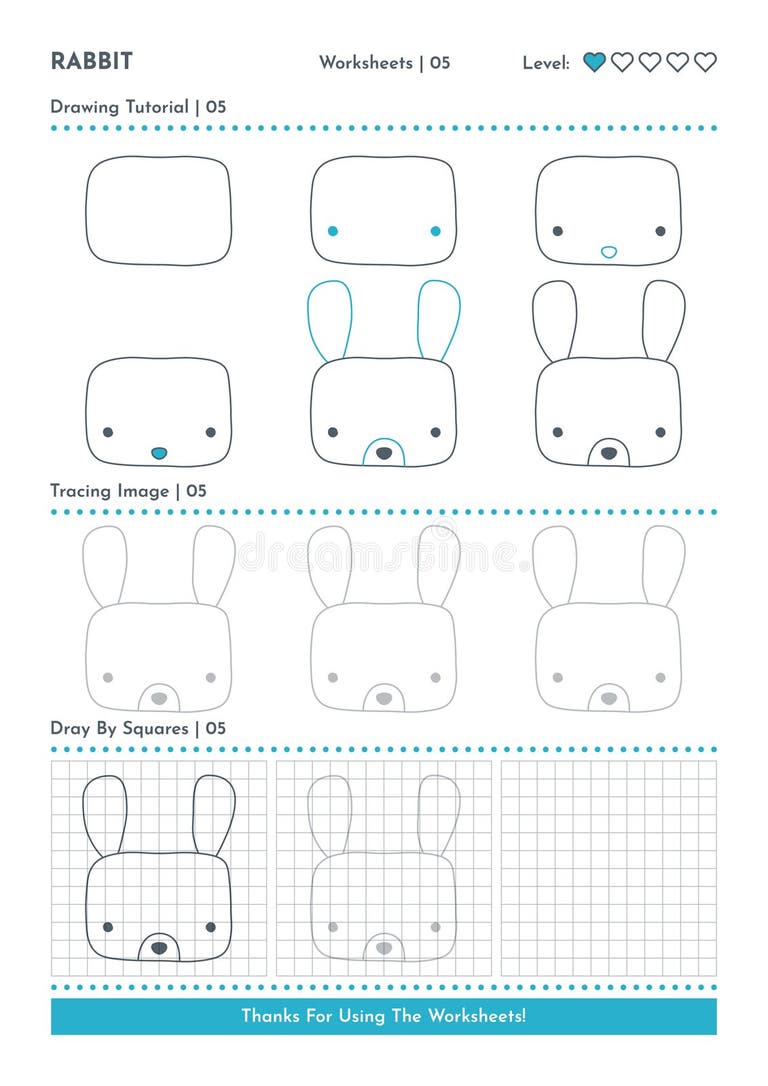 Drawing Tutorial Draw Rabbit Stock Illustrations – 101 Drawing Tutorial ...