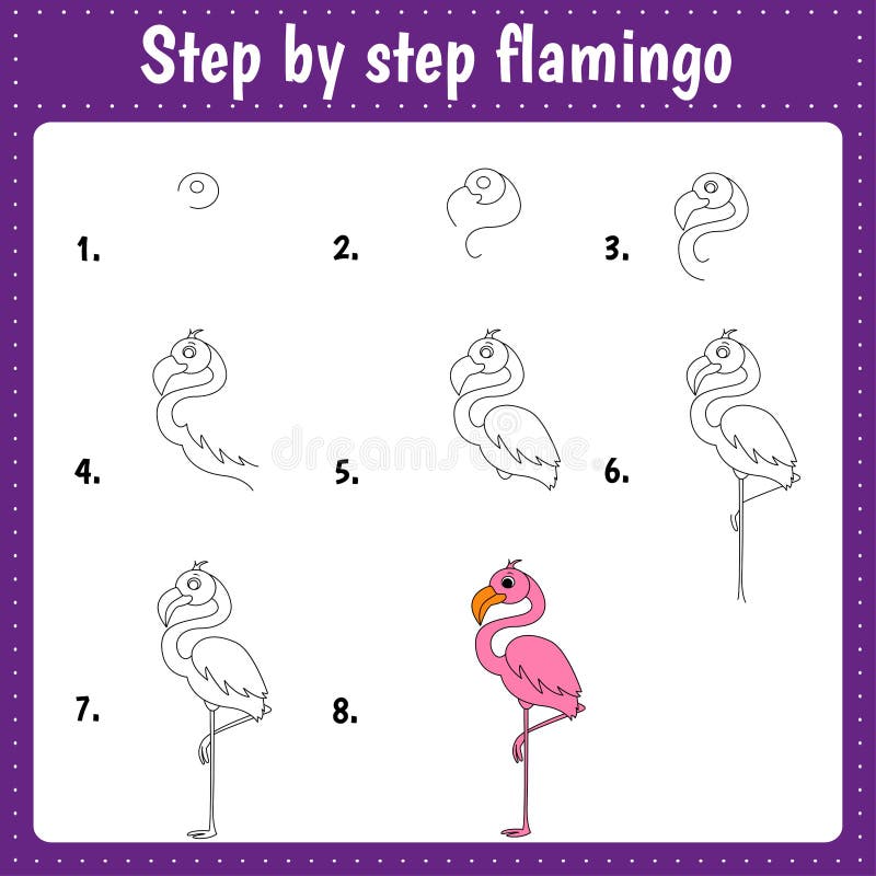 How to draw flamingo stock vector. Illustration of leisure - 244541990