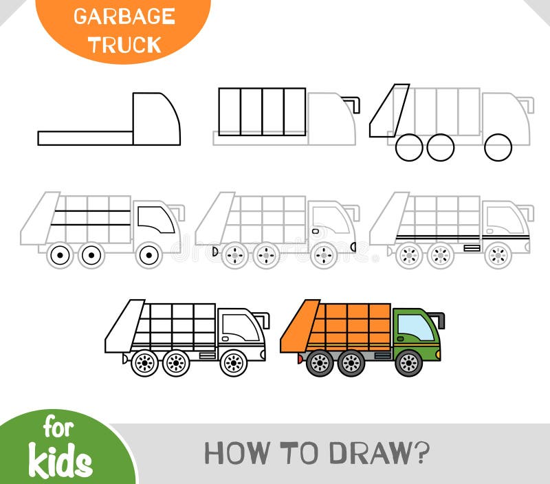 Drawing Garbage Truck Stock Illustrations – 861 Drawing Garbage Truck ...