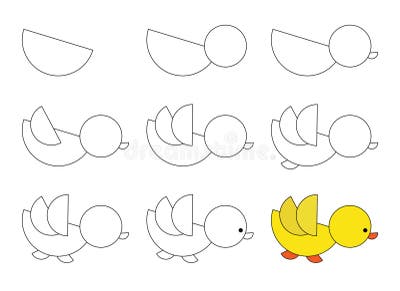 How To Draw. Guide To Drawing Cartoon Duck. Simple Step-by-step Drawing ...