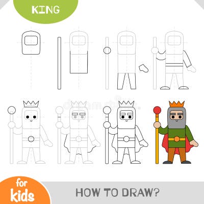 How To Draw King for Kids. Step by Step Drawing Tutorial. a Simple ...