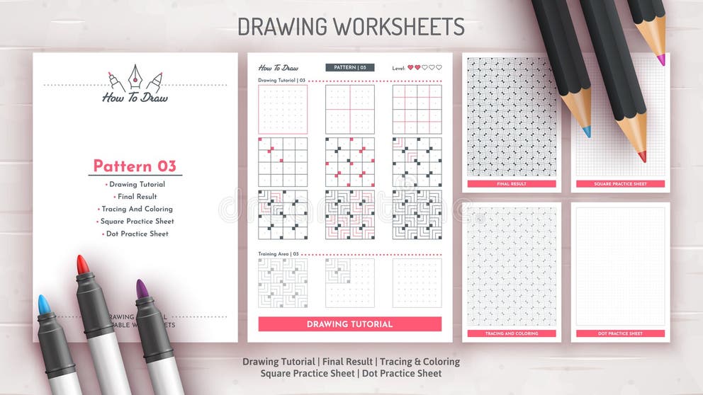 How To Draw a Pattern. Step by Step Drawing Tutorial. Draw Guide ...