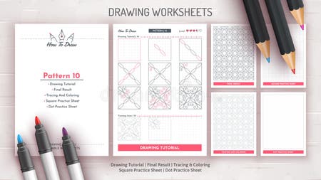 How To Draw a Pattern. Step by Step Drawing Tutorial. Draw Guide ...
