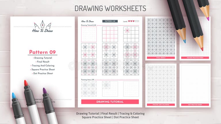 How To Draw a Pattern. Step by Step Drawing Tutorial. Draw Guide ...