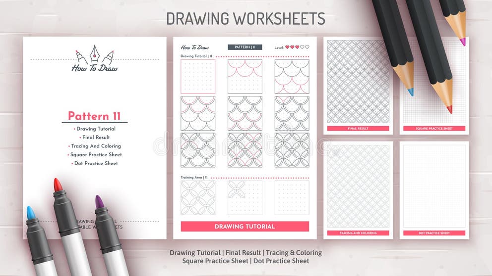 How To Draw a Pattern. Step by Step Drawing Tutorial. Draw Guide ...