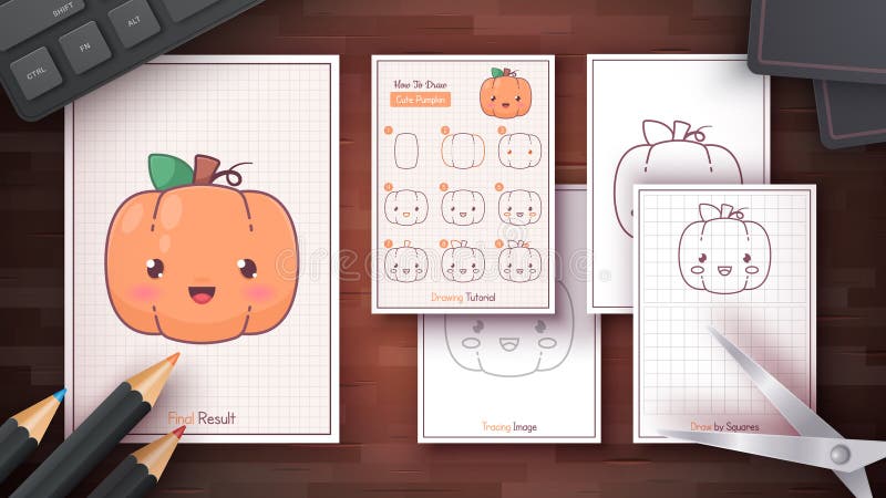How To Draw Pumpkin Stock Illustrations – 18 How To Draw Pumpkin Stock ...