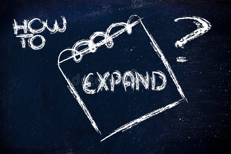 How To Expand, Message on Memo on Blackboard Stock Photo - Image of ...