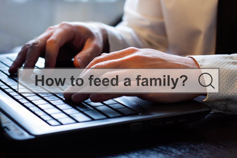 How To Feed a Family - a Man is Looking for Vacancies on the Computer ...