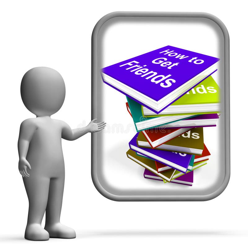 How To Get Friends Book Stack Displays Friendly Social Life Stock ...