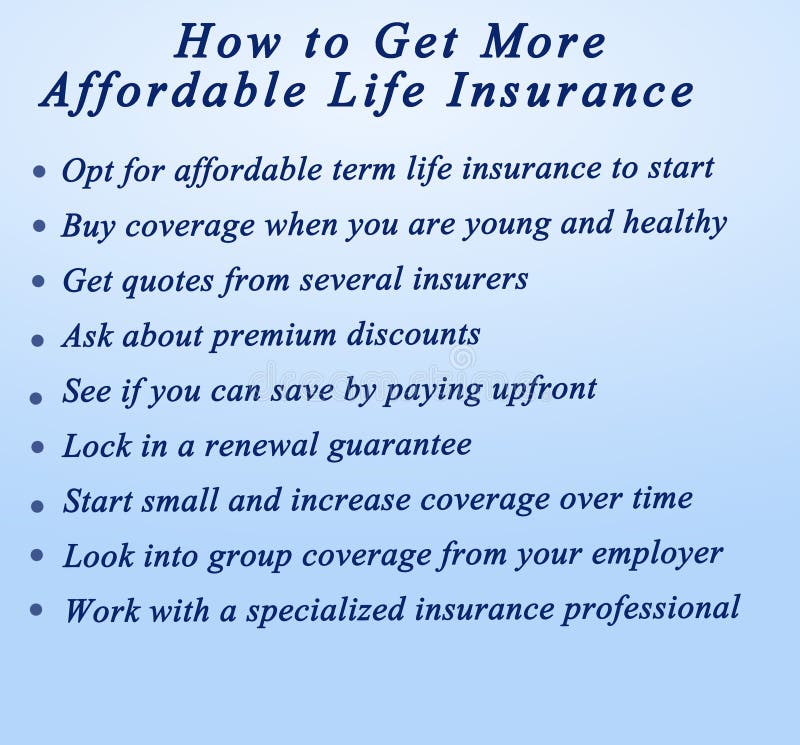 Getting More Affordable Life Insurance Stock Illustration ...