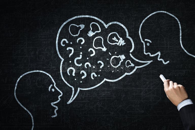 How to keep dialogue going stock image. Image of blackboard - 56846045