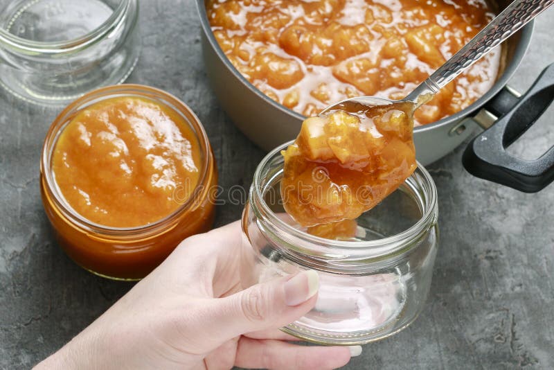 How To Make Apricot Jam Tutorial Stock Image Image Of Delicacy Holding 167691673