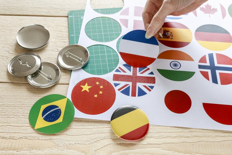 How To Make Button Badges with Different Country Flags Stock Image ...