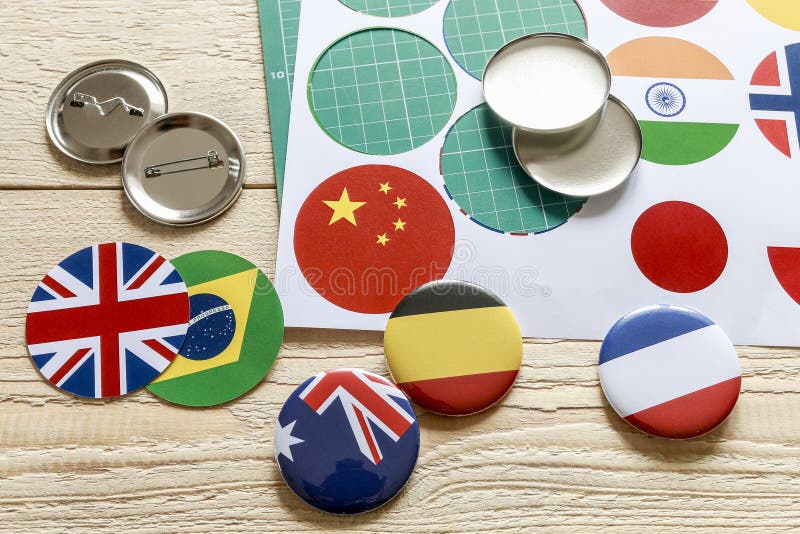 How To Make Button Badges with Different Country Flags Stock Image ...