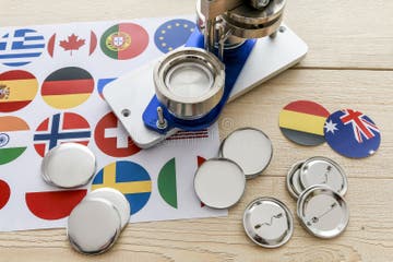 How To Make Button Badges with Different Country Flags Stock Photo ...