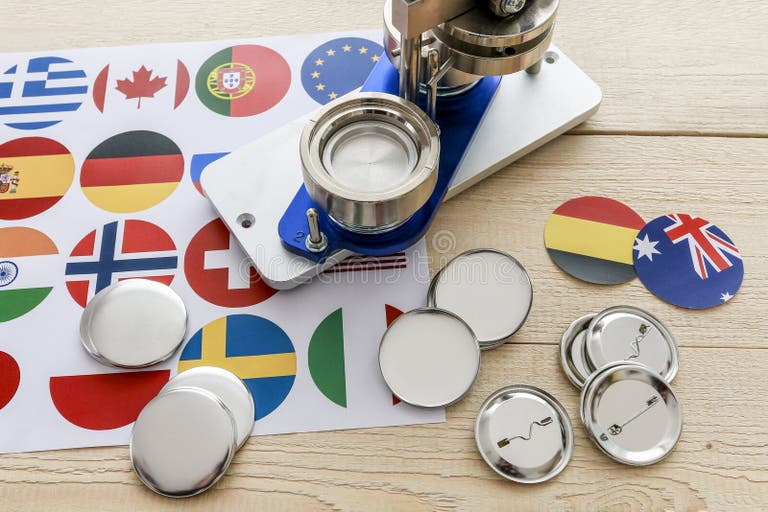 How To Make Button Badges with Different Country Flags Stock Photo ...