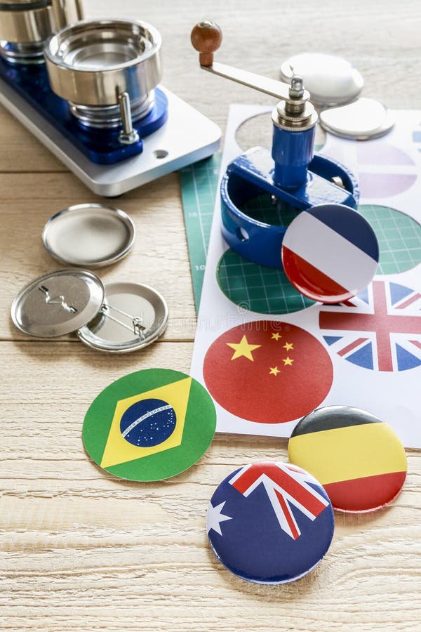 How To Make Button Badges with Different Country Flags Stock Photo ...