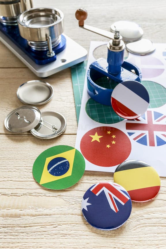 How To Make Button Badges with Different Country Flags Stock Photo ...
