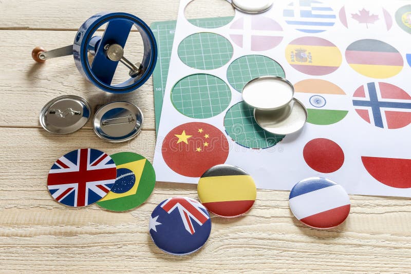 How To Make Button Badges with Different Country Flags Stock Image ...