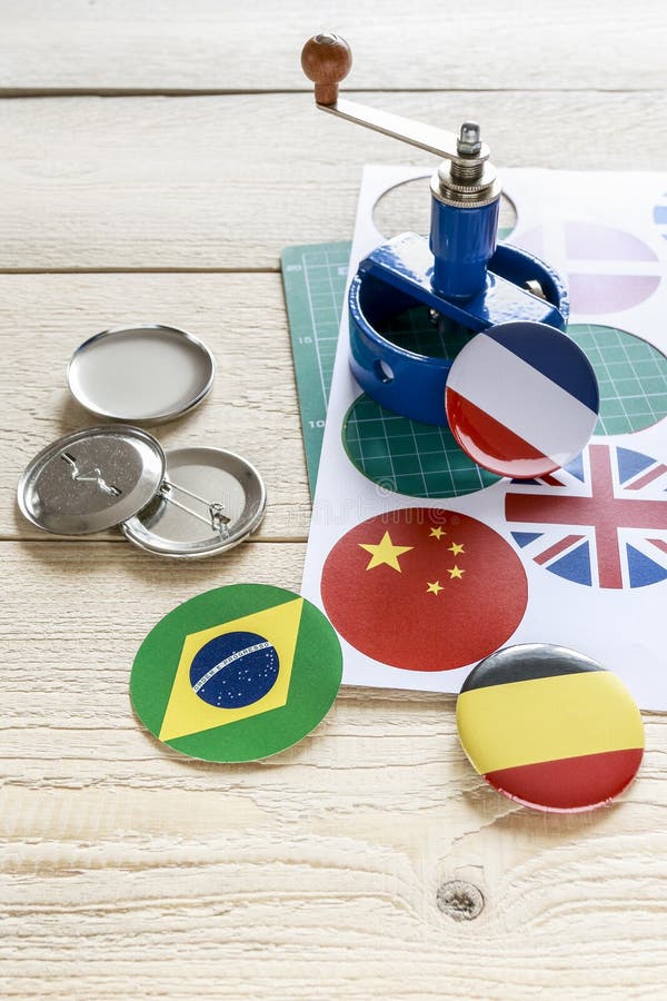 How To Make Button Badges with Different Country Flags Stock Photo ...