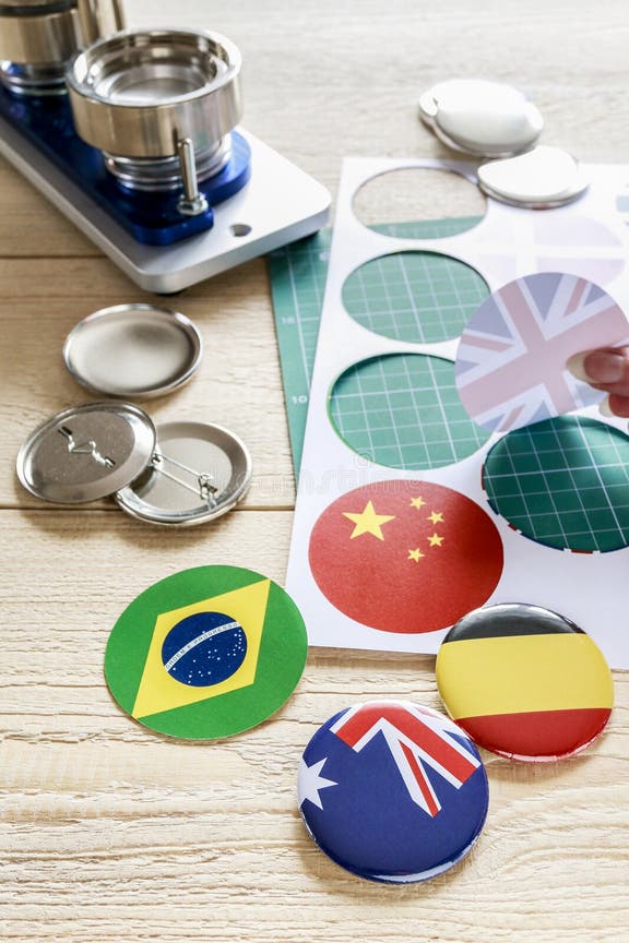 How To Make Button Badges with Different Country Flags Stock Photo ...