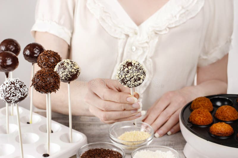 How To Make Cake Pops - Tutorial Stock Photo - Image of oven, coconut ...