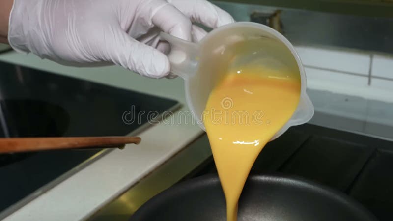 Preparing a Cheese Omelette Roll To Top Risotto Stock Image - Image of ...