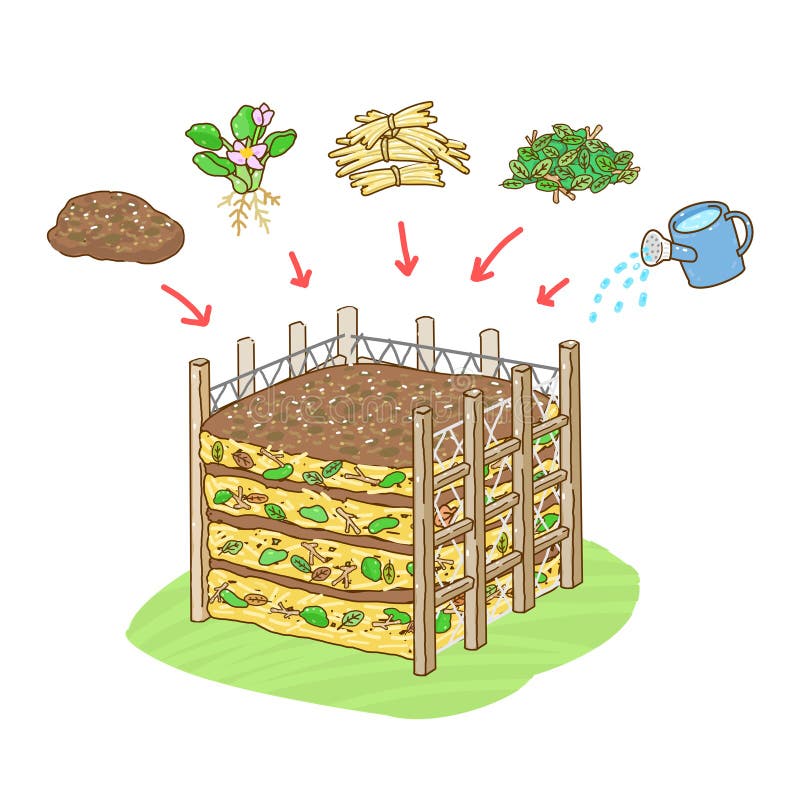 How To Make Compost Vector. Stock Illustration - Illustration of juice ...