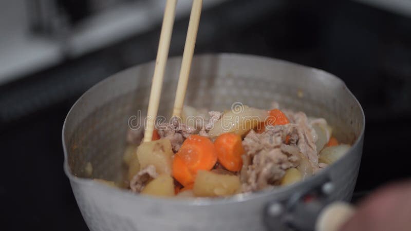 How To Make Japanese Nikujaga Stock Video - Video of nikujaga, japanese ...