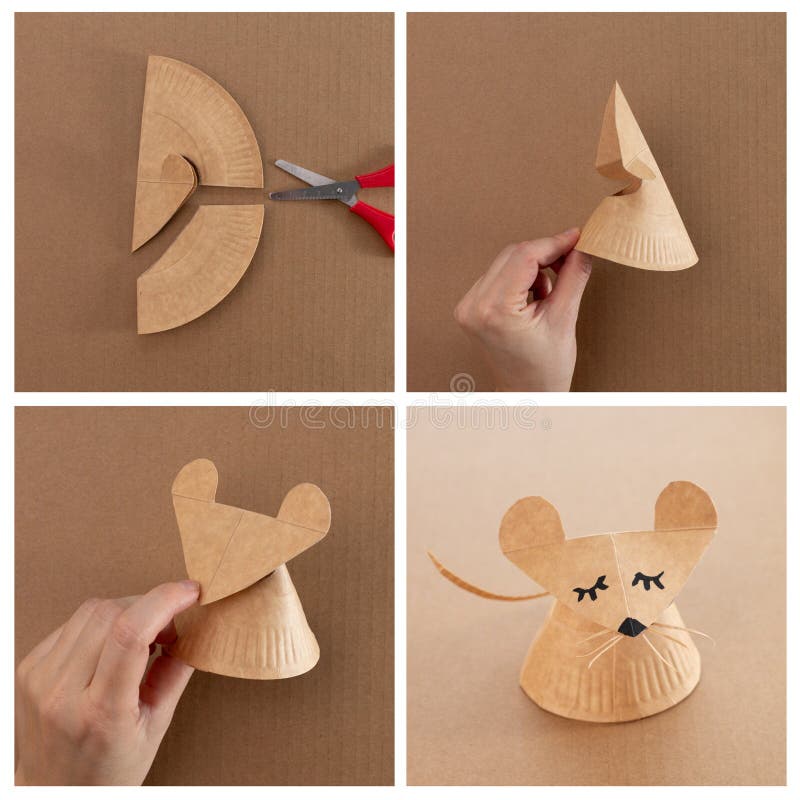 How To Make a Paper Plate Mouse Craft Stock Image - Image of game ...